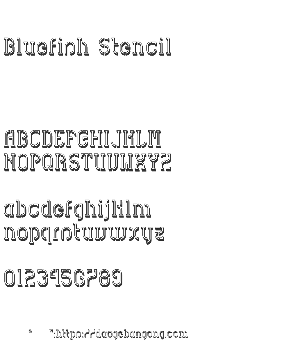 Bluefish Stencil字体-英文字体免费字体下载在线转换-道格办公
