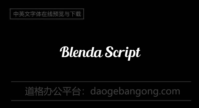 Blenda Script字体-Seniors Studio出品免费字体下载在线转换-道格办公
