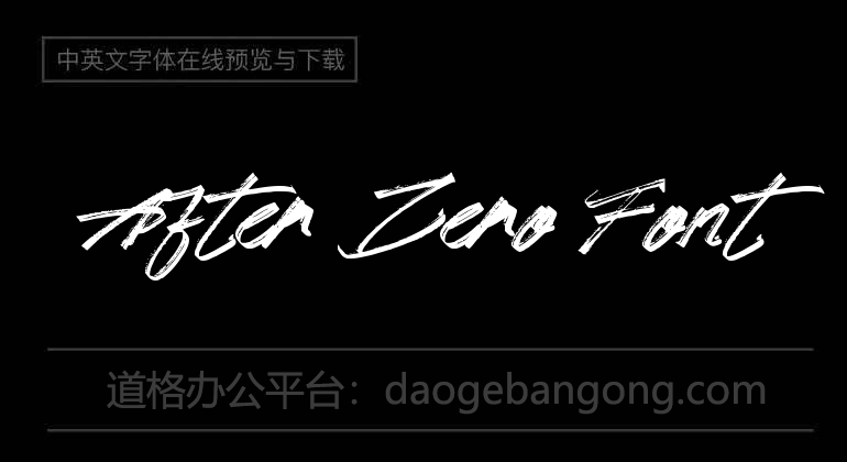 After Zero Font字体-英文字体免费字体下载在线转换-道格办公