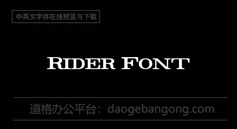 Rider Font字体-English Fonts免费字体下载在线转换-道格办公