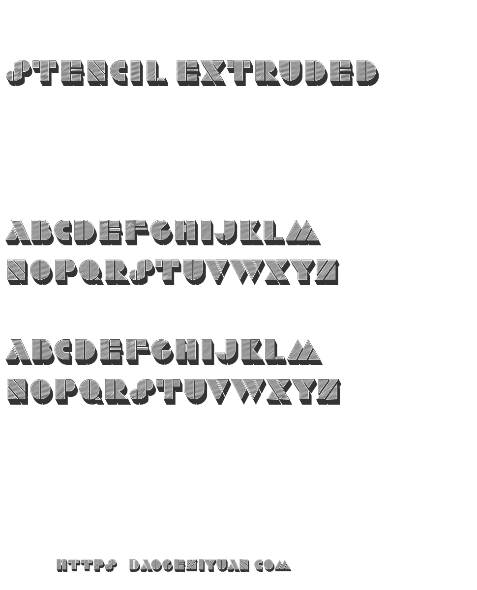 Stencil Extruded字体-英文字体免费字体下载在线转换-道格办公