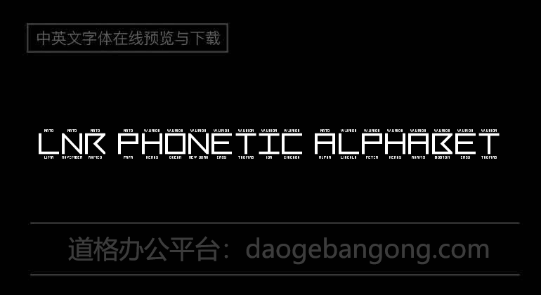 LNR Phonetic Alphabet字体-Produced by NALGames免费字体下载在线转换-道格办公