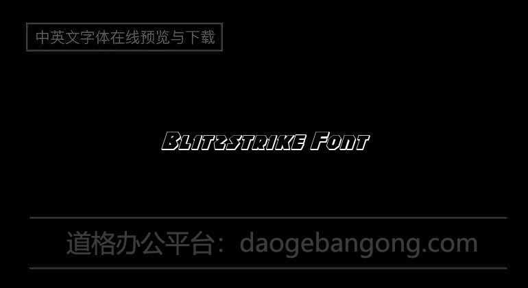 Blitzstrike Font字体-英文字体免费字体下载在线转换-道格办公
